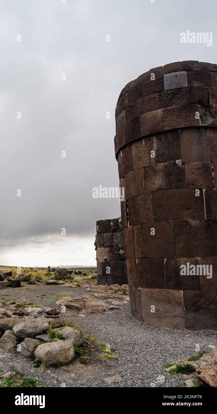 Cemetery of sillustani at lake hi-res stock photography and images - Alamy