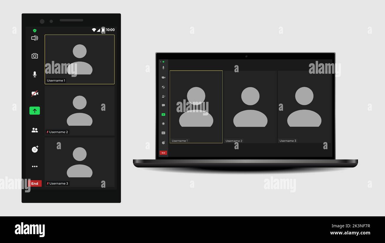 Video conference calls window overlay. Online conference meeting. Call ...