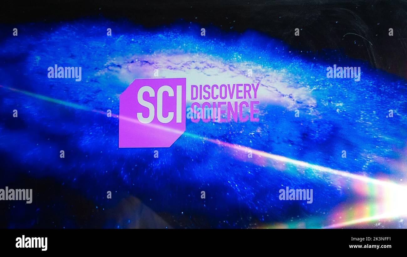 The discovery Science Tv logo on tv Stock Photo - Alamy
