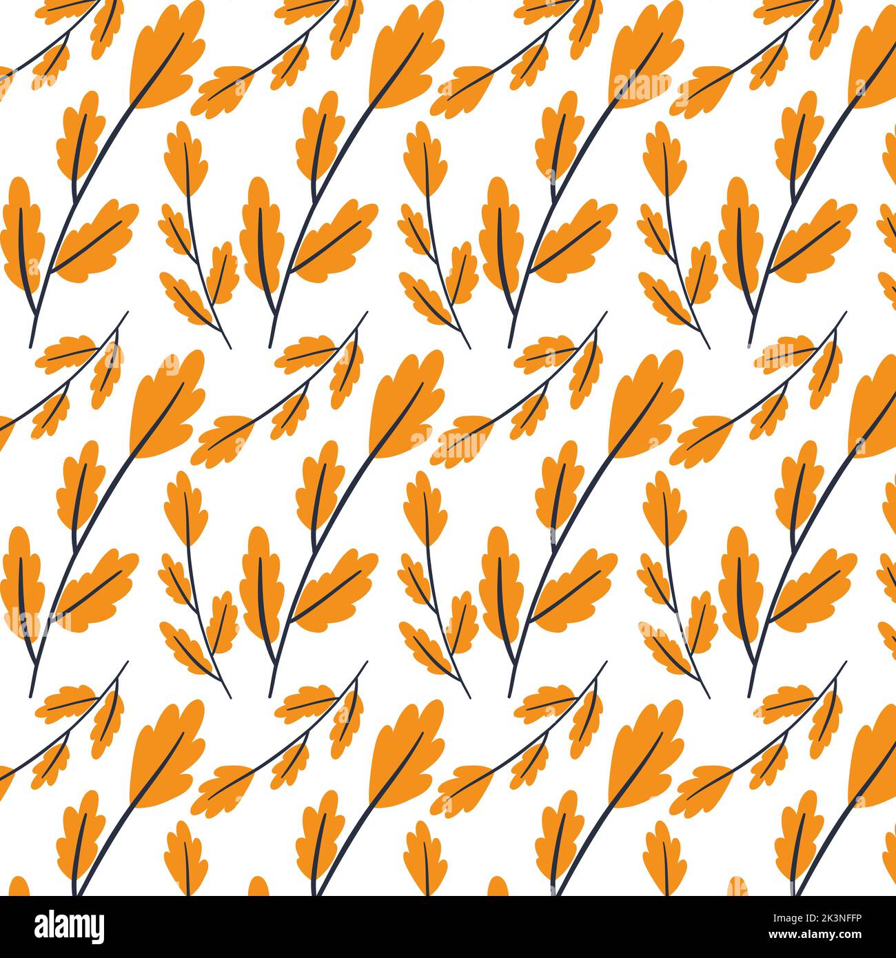 Autumn leaves scandinavian style seamless pattern Stock Vector Image & Art - Alamy