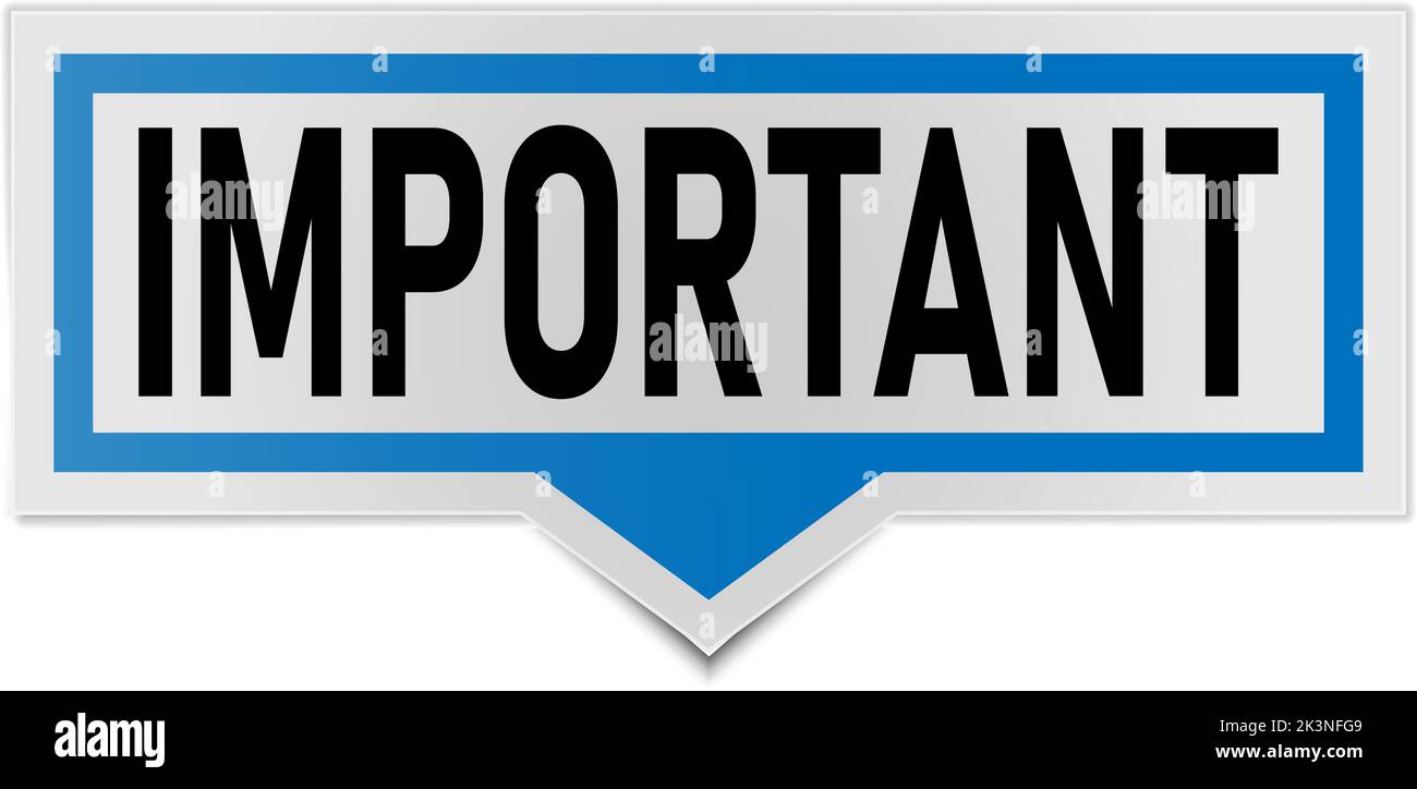 Important attention banner information blue notice vector illustration ...