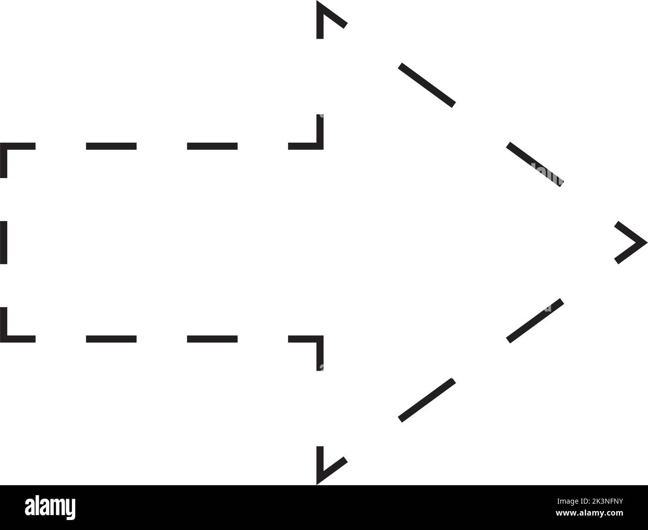 Arrow Shape Dashed Symbol Vector Icon For Creative Graphic Design Ui Element In A Pictogram