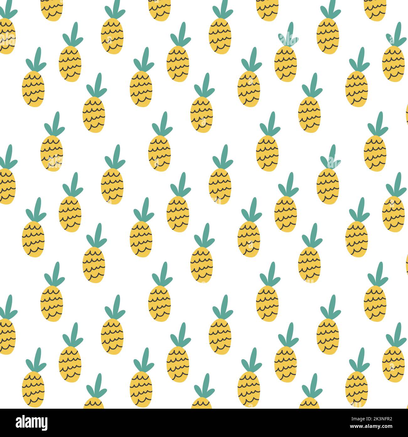 Cartoon pineapples scandinavian style seamless pattern Stock Vector ...