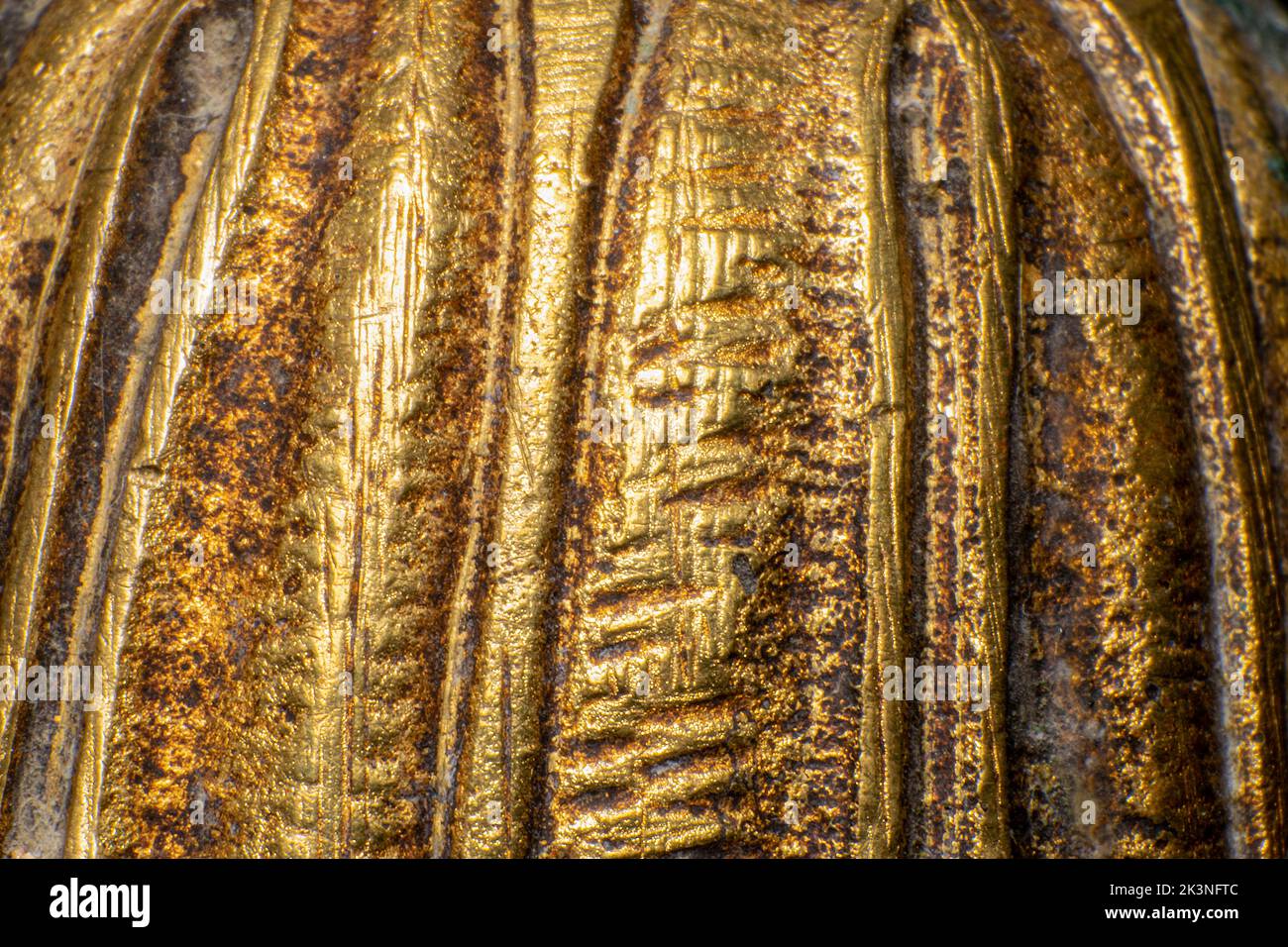 Macro photography of bronze ancient decorative art. Antique old pieces ...