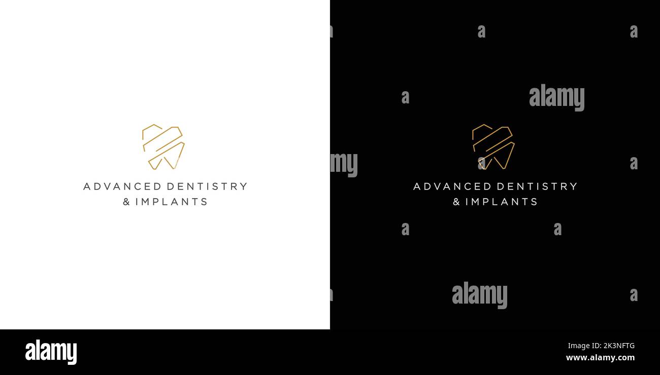 A set of a creative "advanced dentistry and implants" brand logo on ...