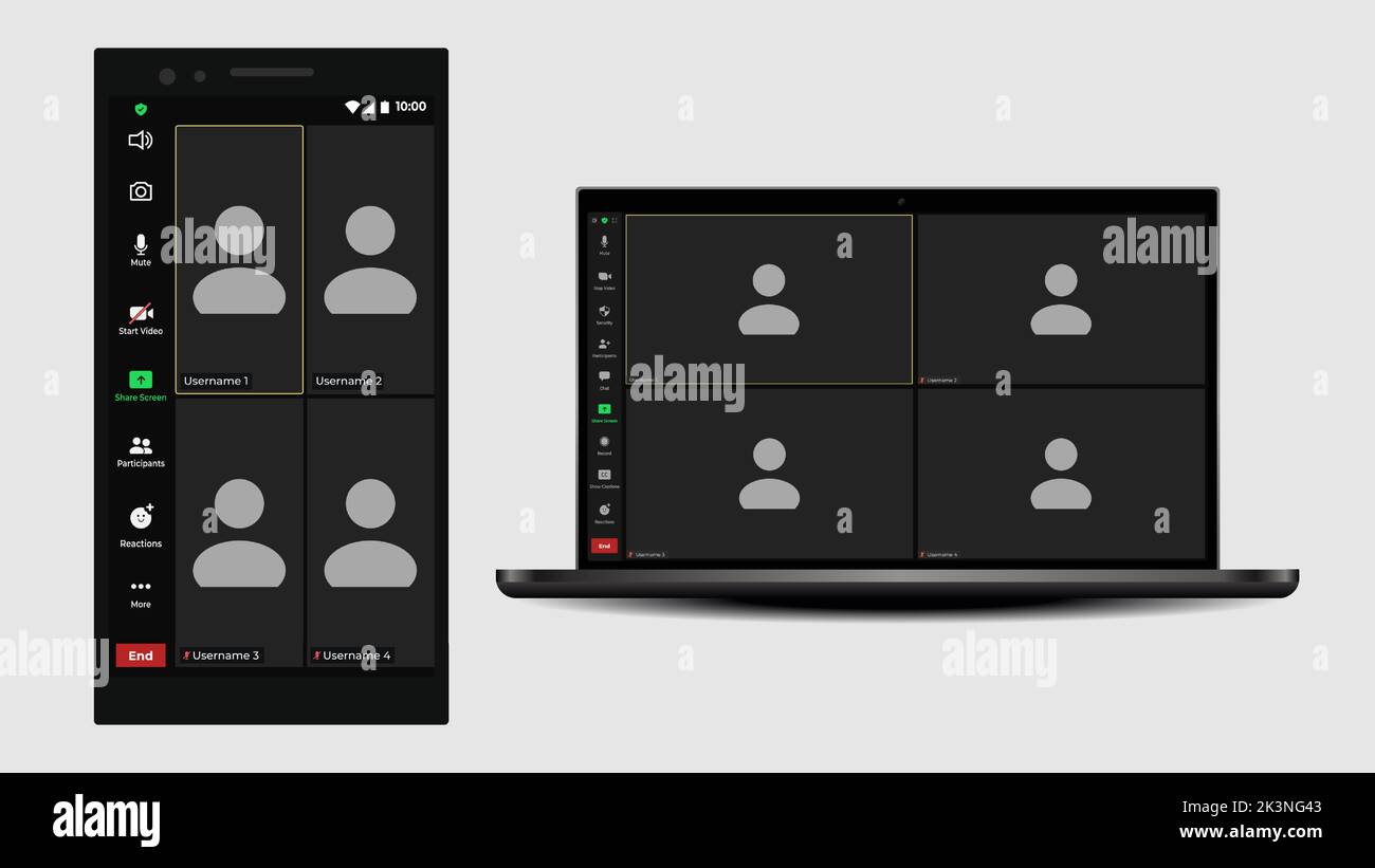 Video chat user interface. Application for calls. Call Window App ...