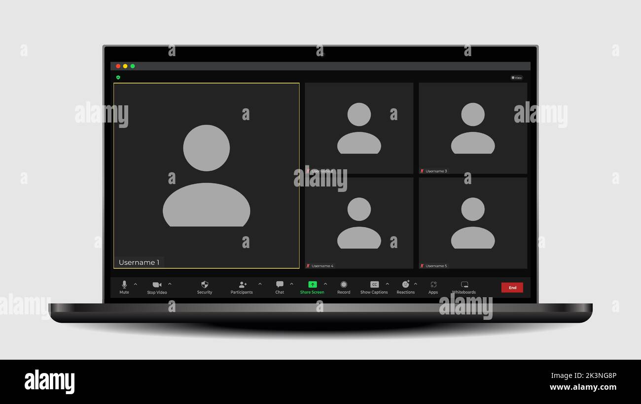 Template video conference user interface. User web video call window ...