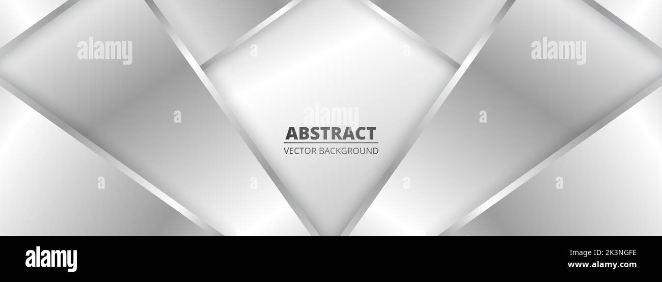 Wide luxury abstract background with silver gradient lines triangle ...