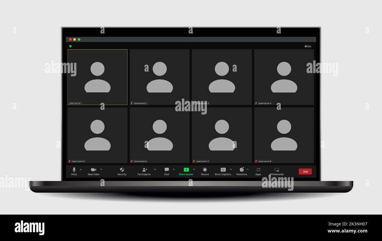 Video chat user interface. Online conference meeting. Zoom Interface ...