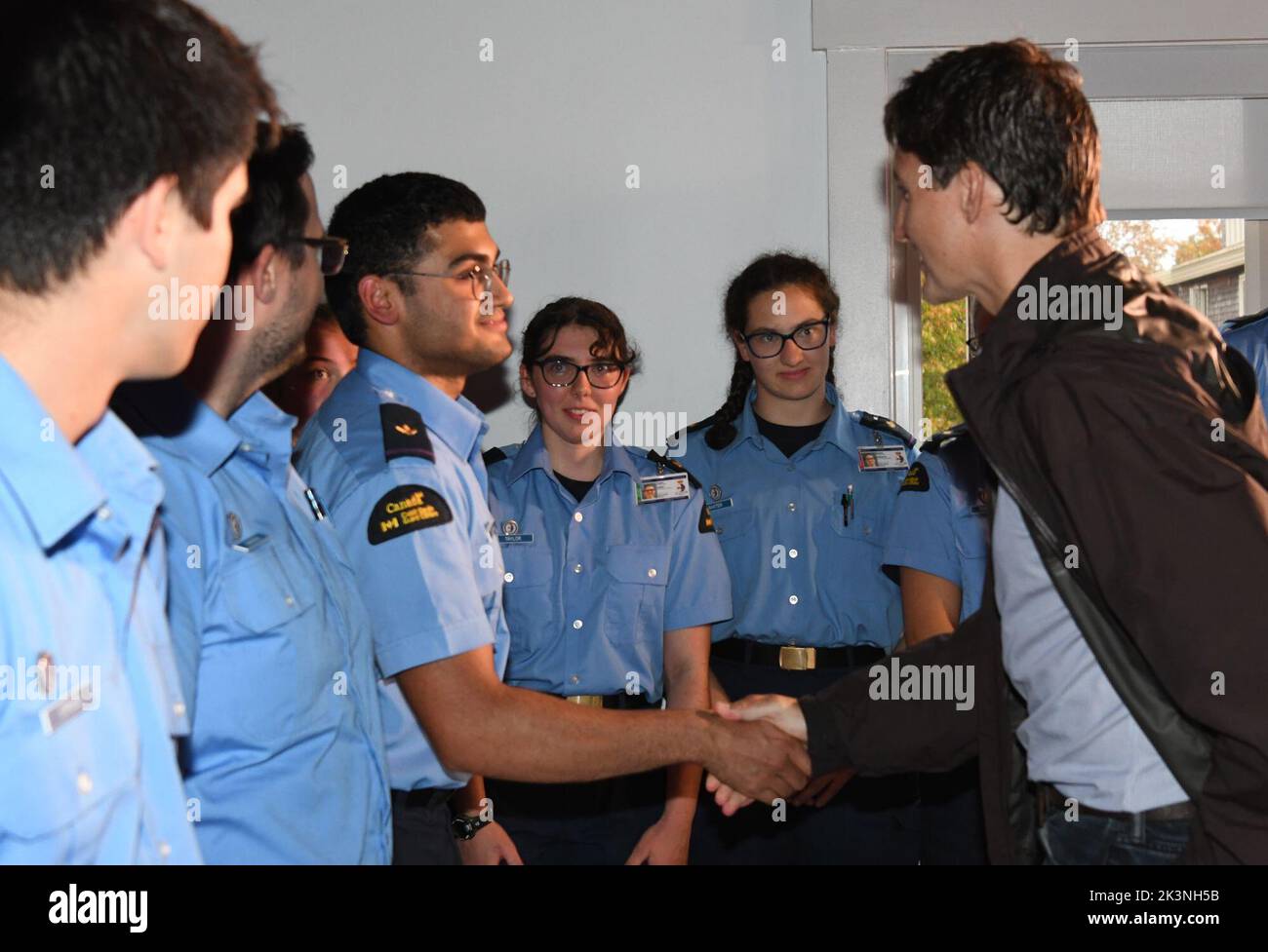 Canada, September 27, 2022, Prime Minister Justin Trudeau greets cadets ...