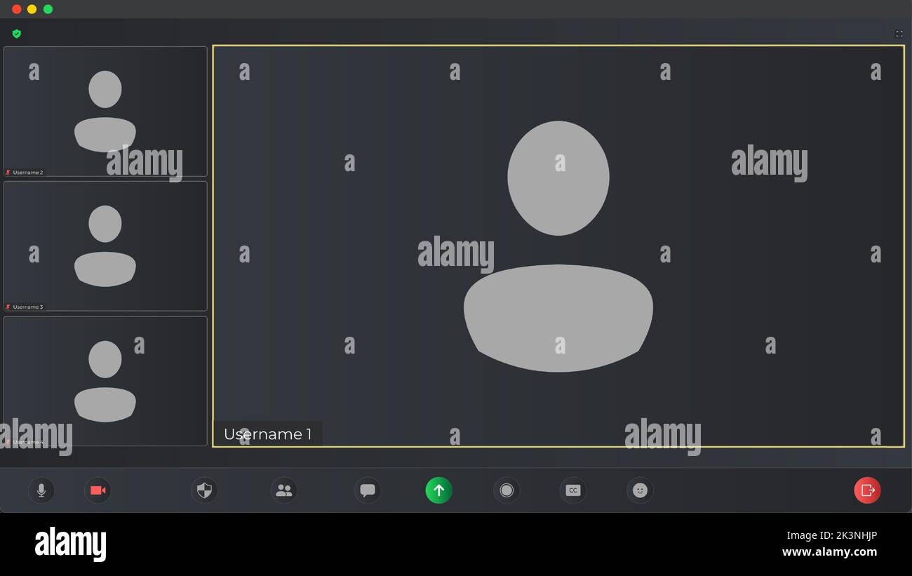 Video conference user interface. User web video call window. Communication windows for app and ...