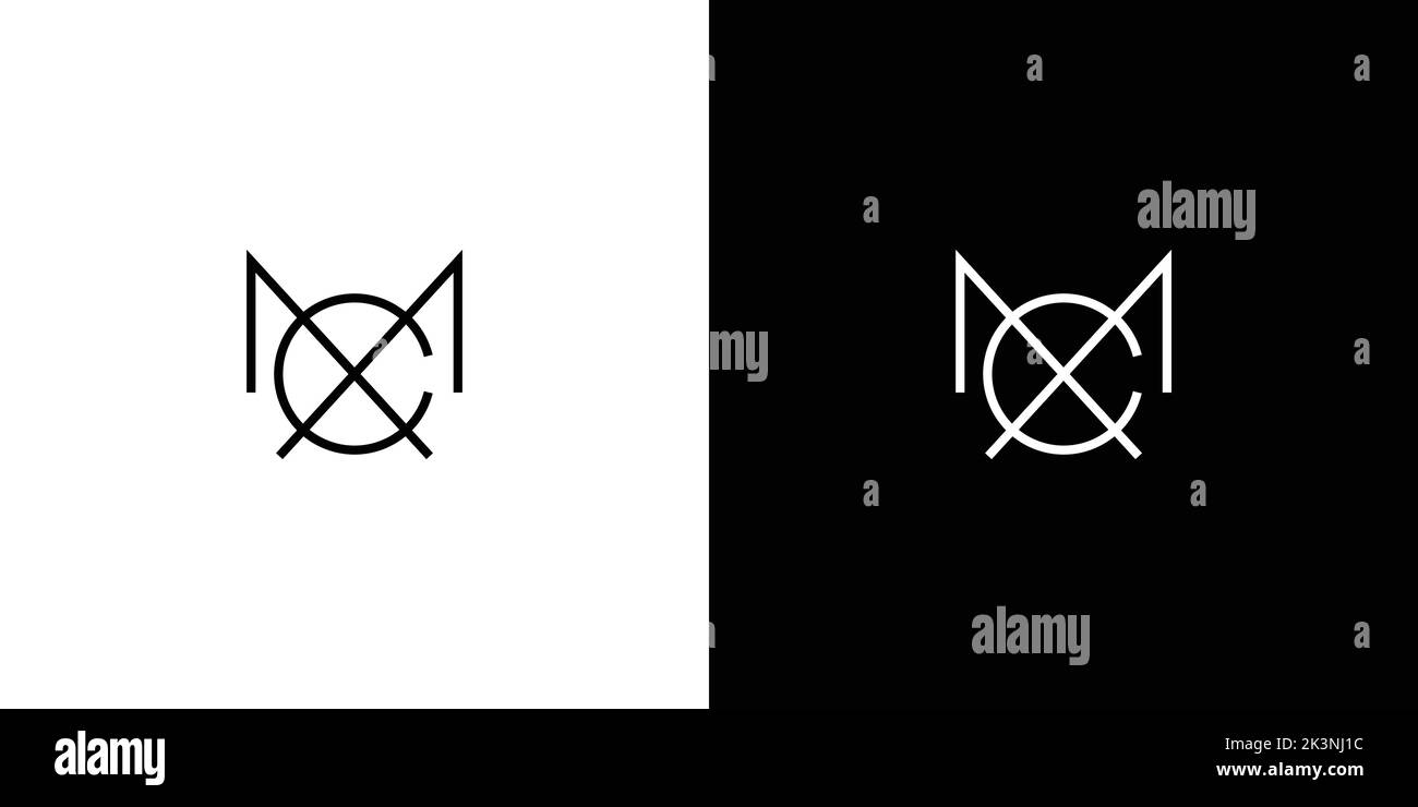 A set of a creative "CMA" brand logo on black and white background ...