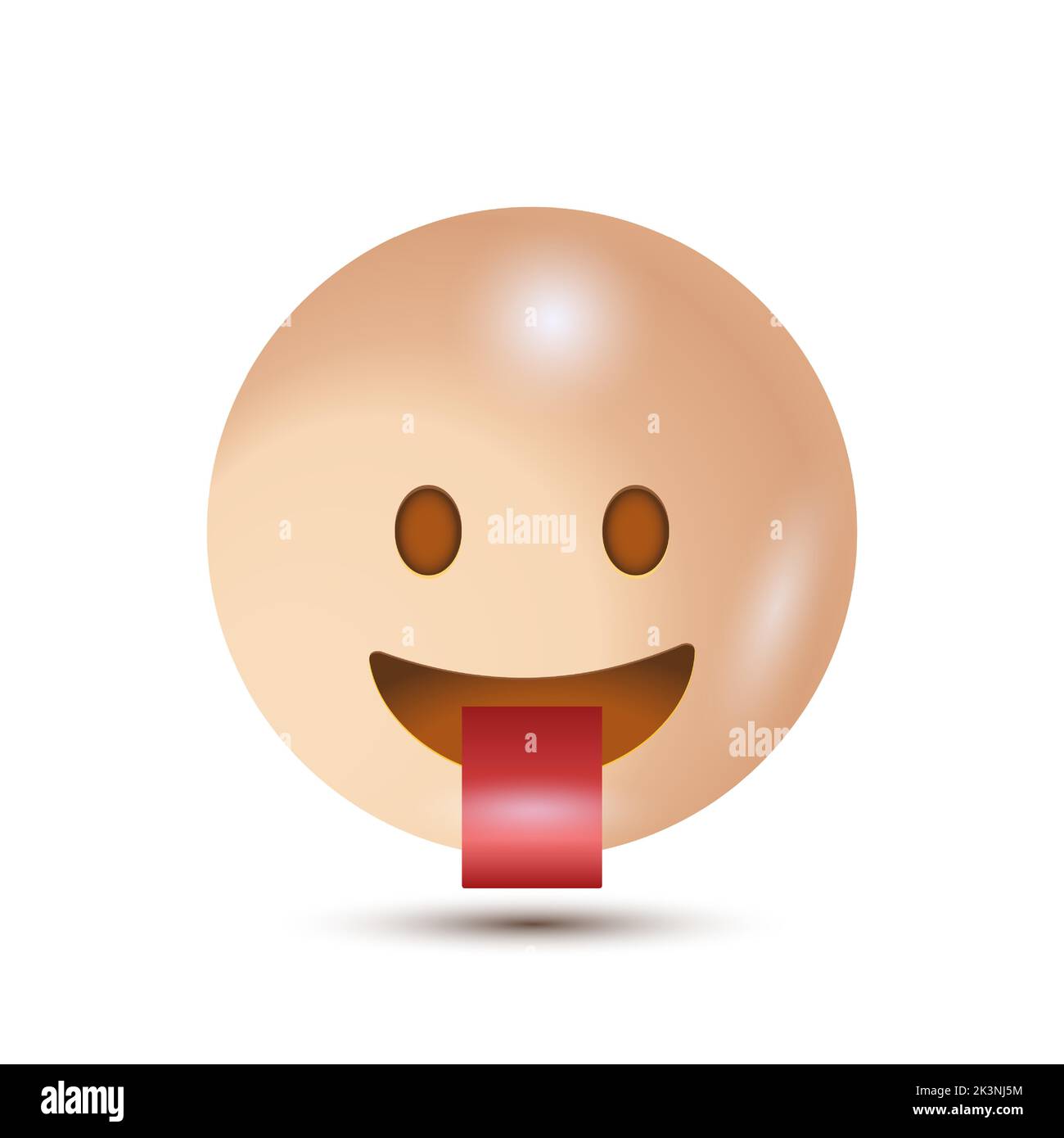 Stuck Out Tongue 3d Stylized Vector Icon Smiling Emoticon Character