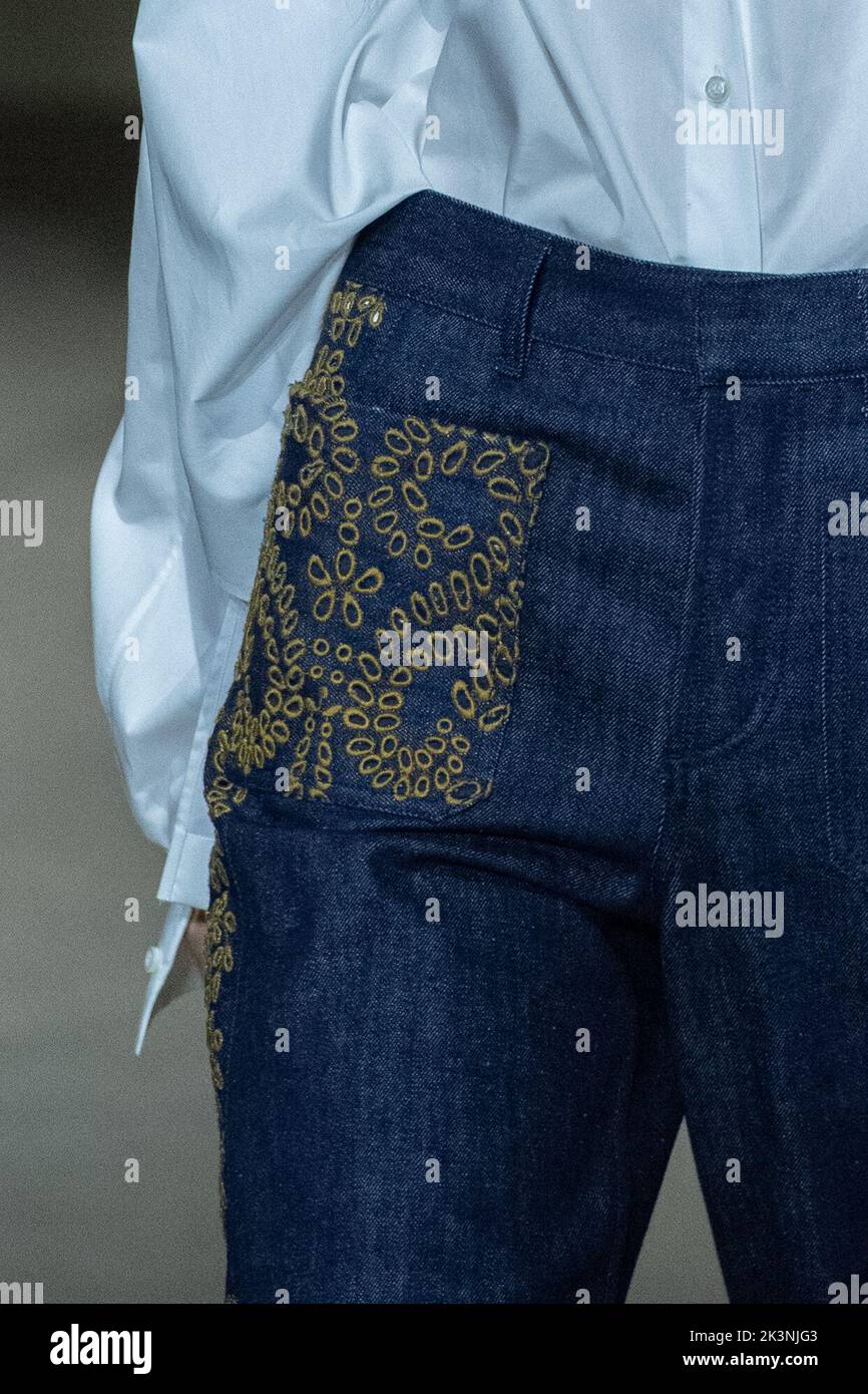 Paris, France on September 27, 2022. A model walks the runway during ...