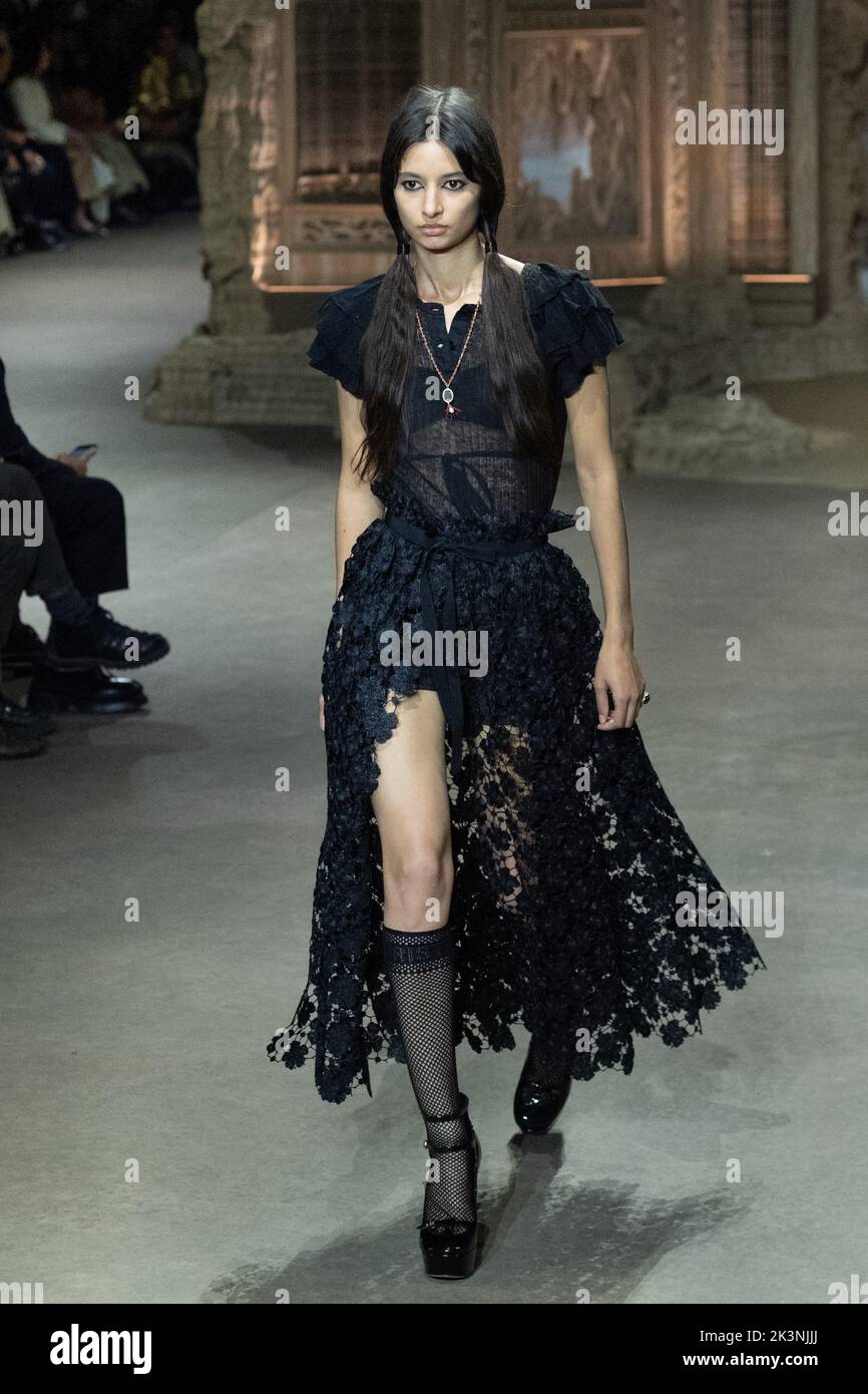 Paris, France on September 27, 2022. A model walks the runway during ...