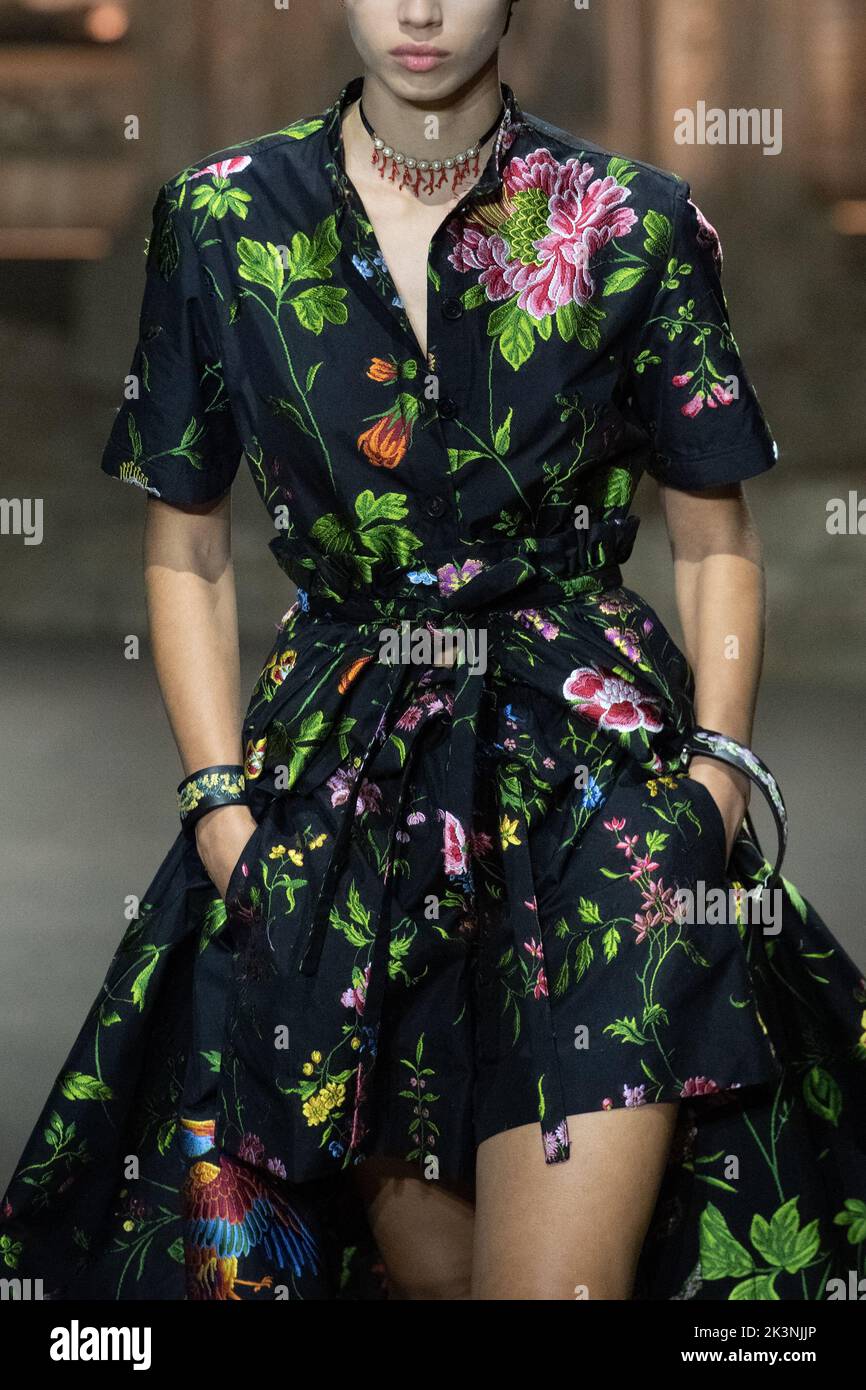 Paris, France on September 27, 2022. A model walks the runway during ...
