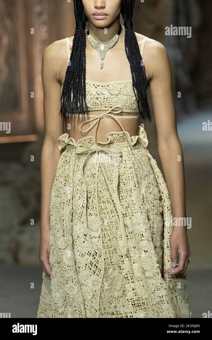 Paris, France on September 27, 2022. A model walks the runway during ...