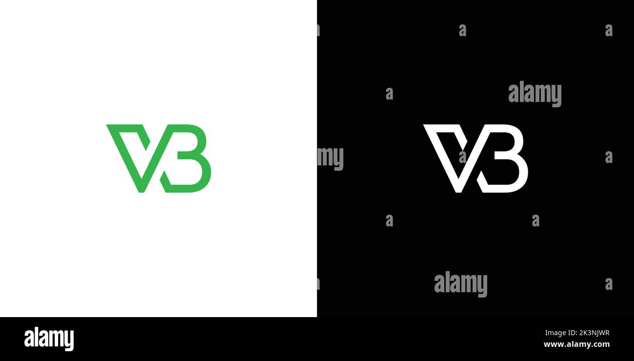 The letters VB isolated on white and black background. Logo sample ...