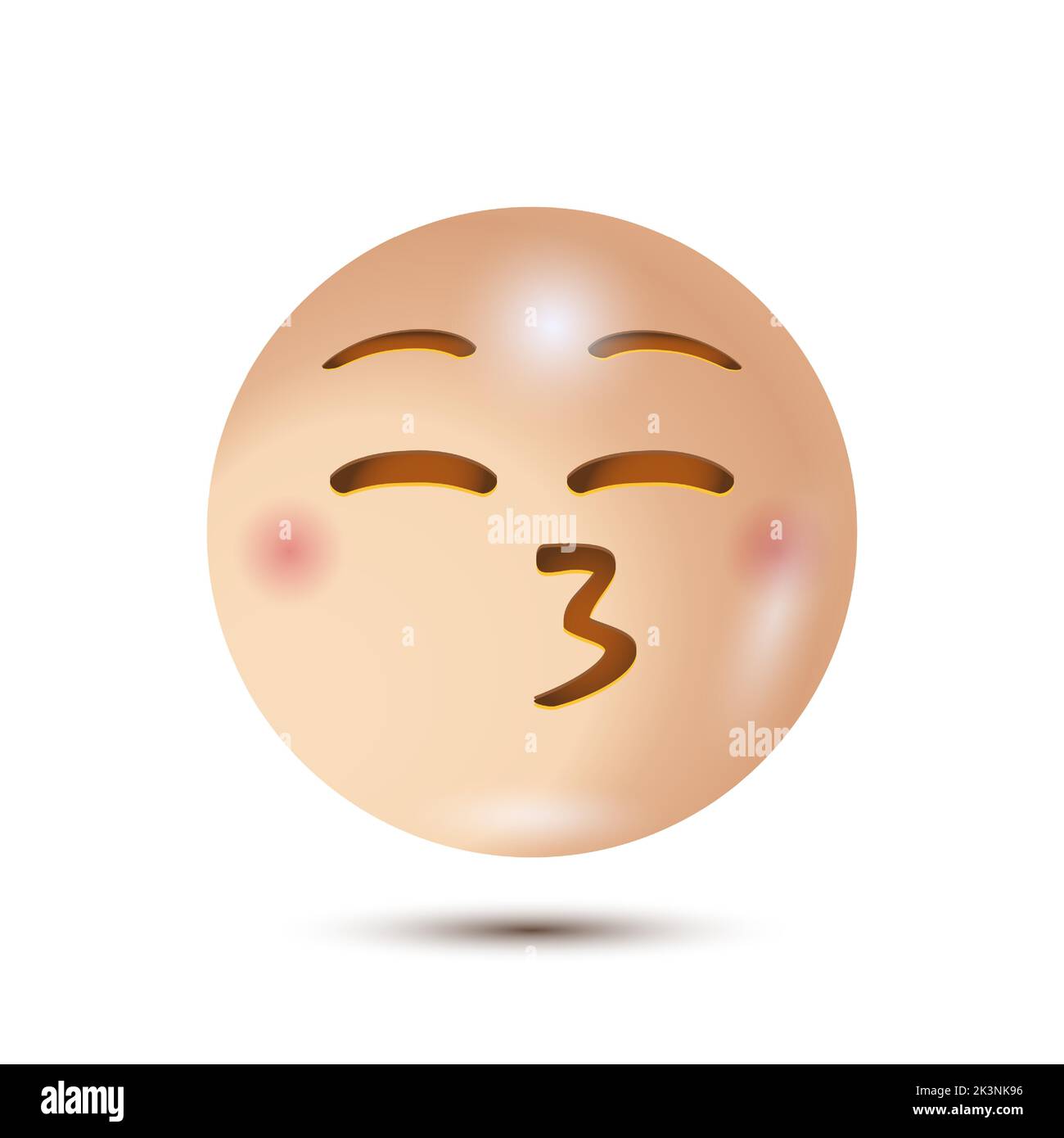 Kissing closed eyes. Vector illustration. realistic emoticon. isolated ...