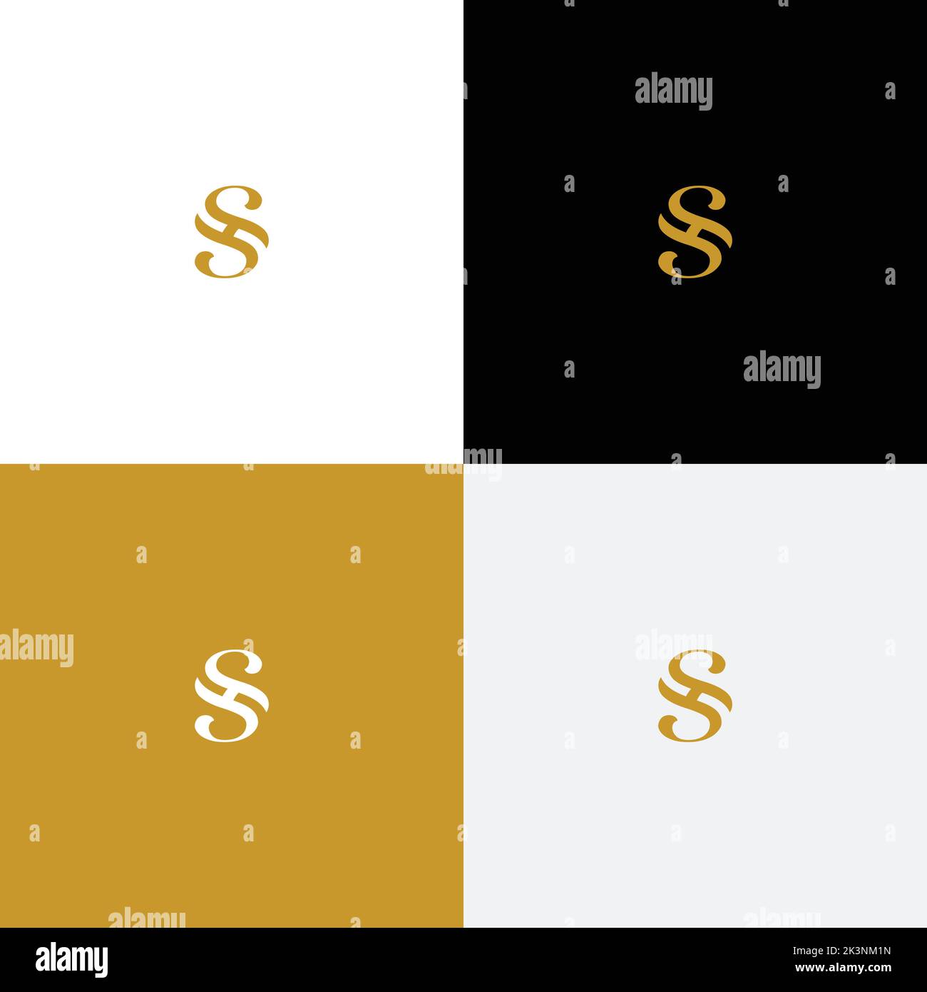 A modern design Logos with the initials SH modern and luxurious in ...