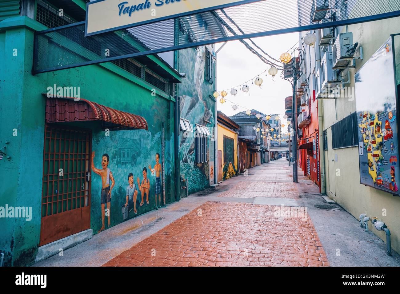 Perak, Malaysia - Aug 12, 2022 : Wall art mural alley at the Old town ...