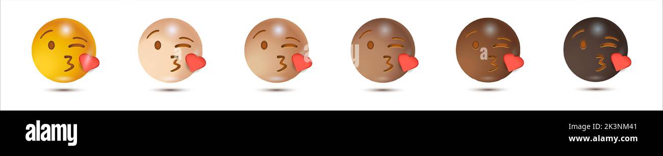 3D Set smiles. funny yellow emoticon. emoji. Isolated 3D. Vector ...