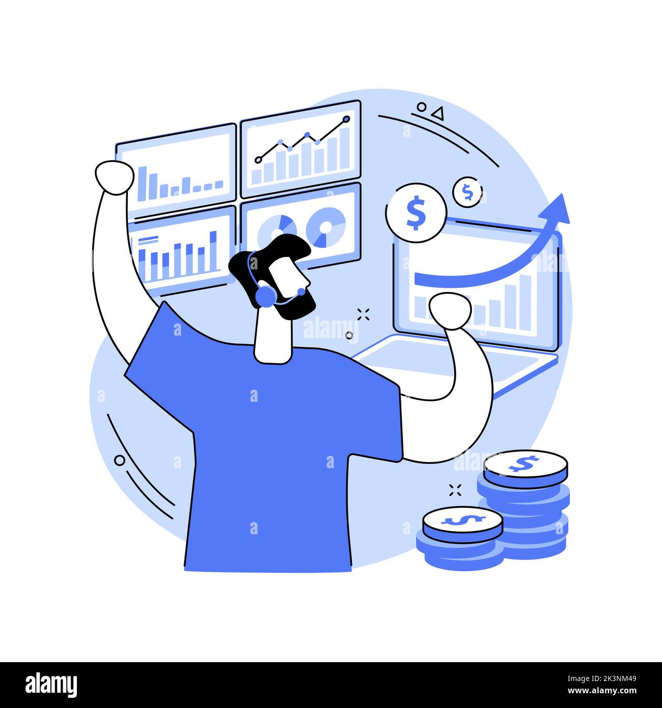 Big profit isolated cartoon vector illustrations Stock Vector Image ...