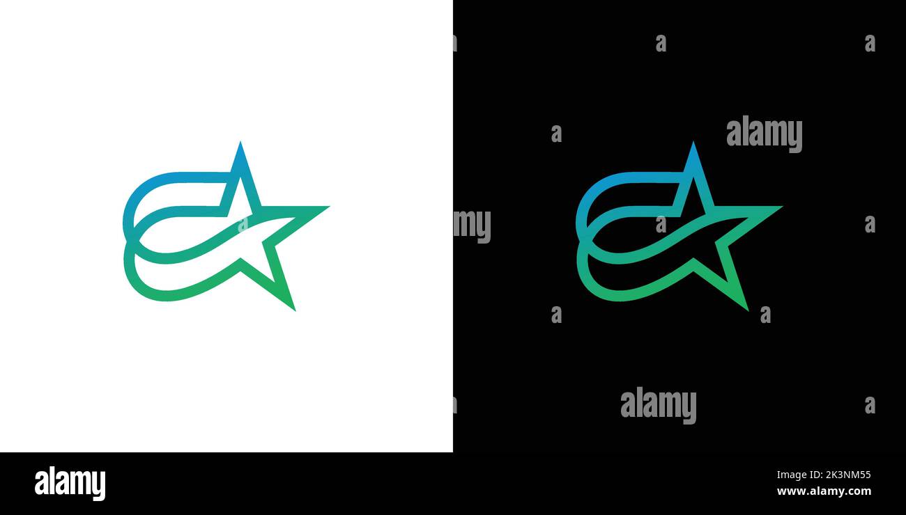 A digital illustration of a modern simple business star logo design on ...