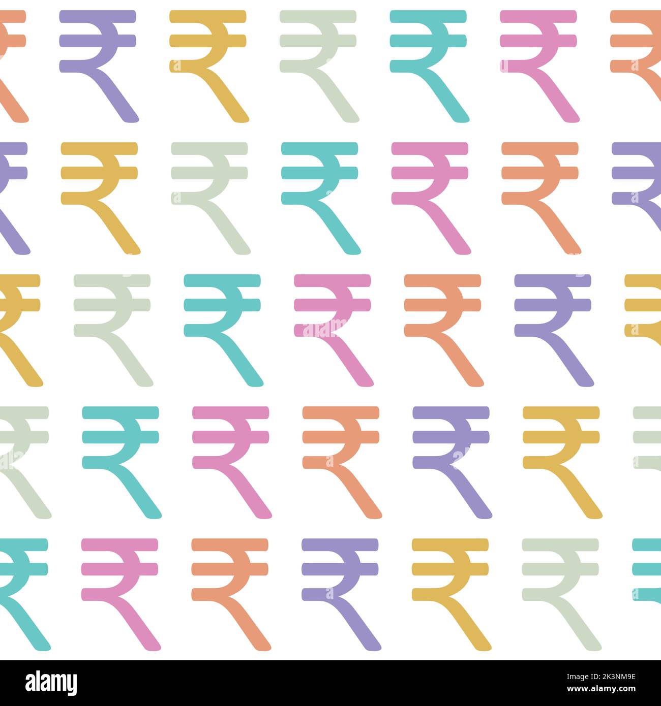 Indian rupee symbol vector pattern seamless background. Colorful ...