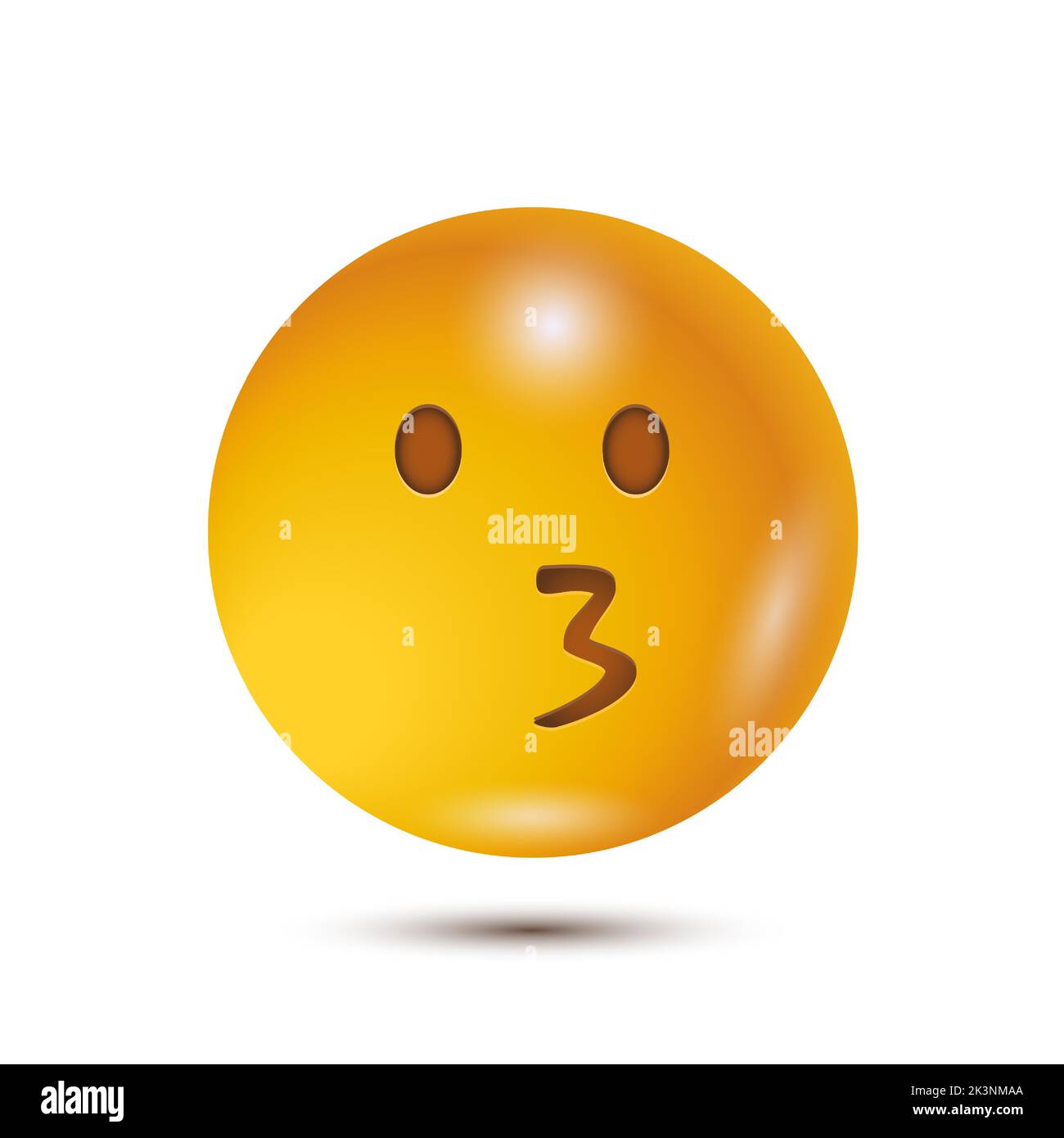 Kissing smiling eyes. Vector illustration. emoji. Isolated 3D. for ...