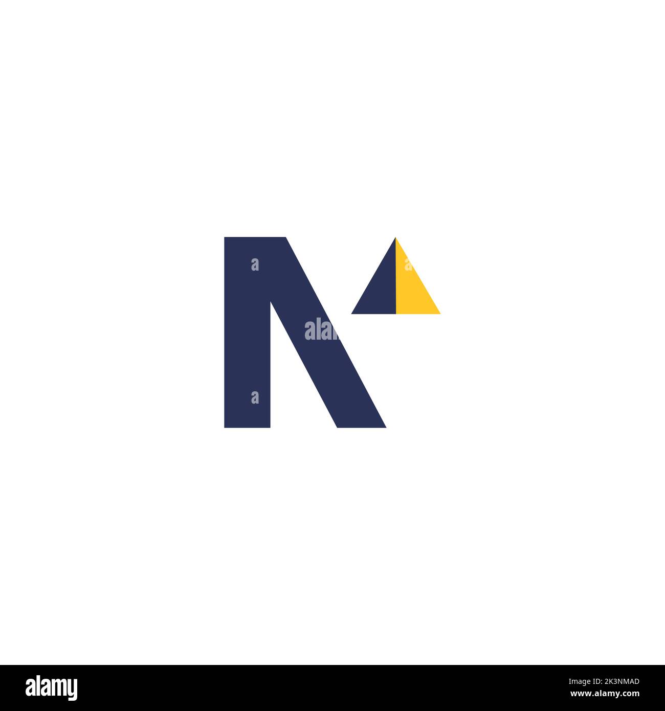 A digital illustration of a simple modern letter N business logo design ...