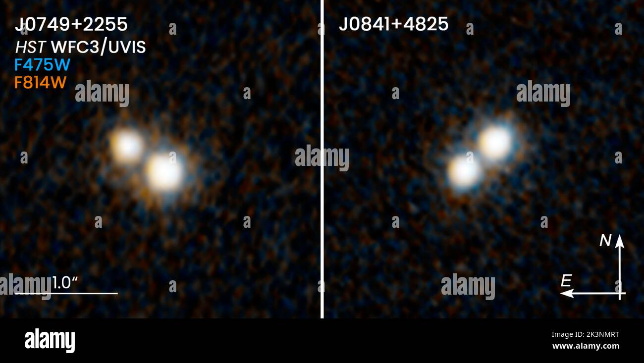 Two double quasars, HST images Stock Photo - Alamy