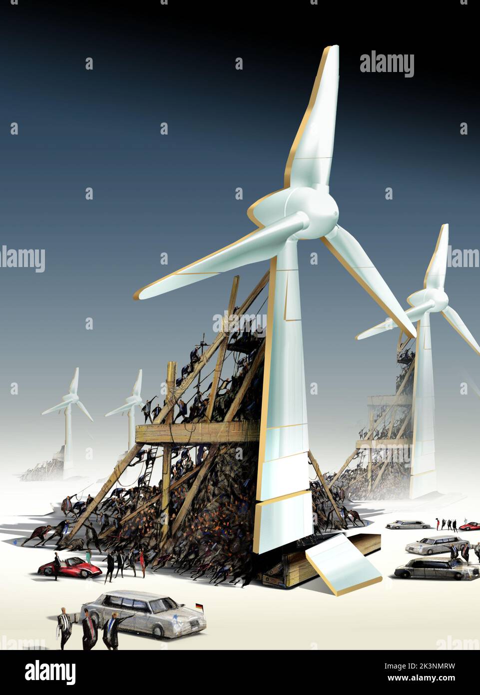 Switching to renewable energy, conceptual illustration Stock Photo - Alamy