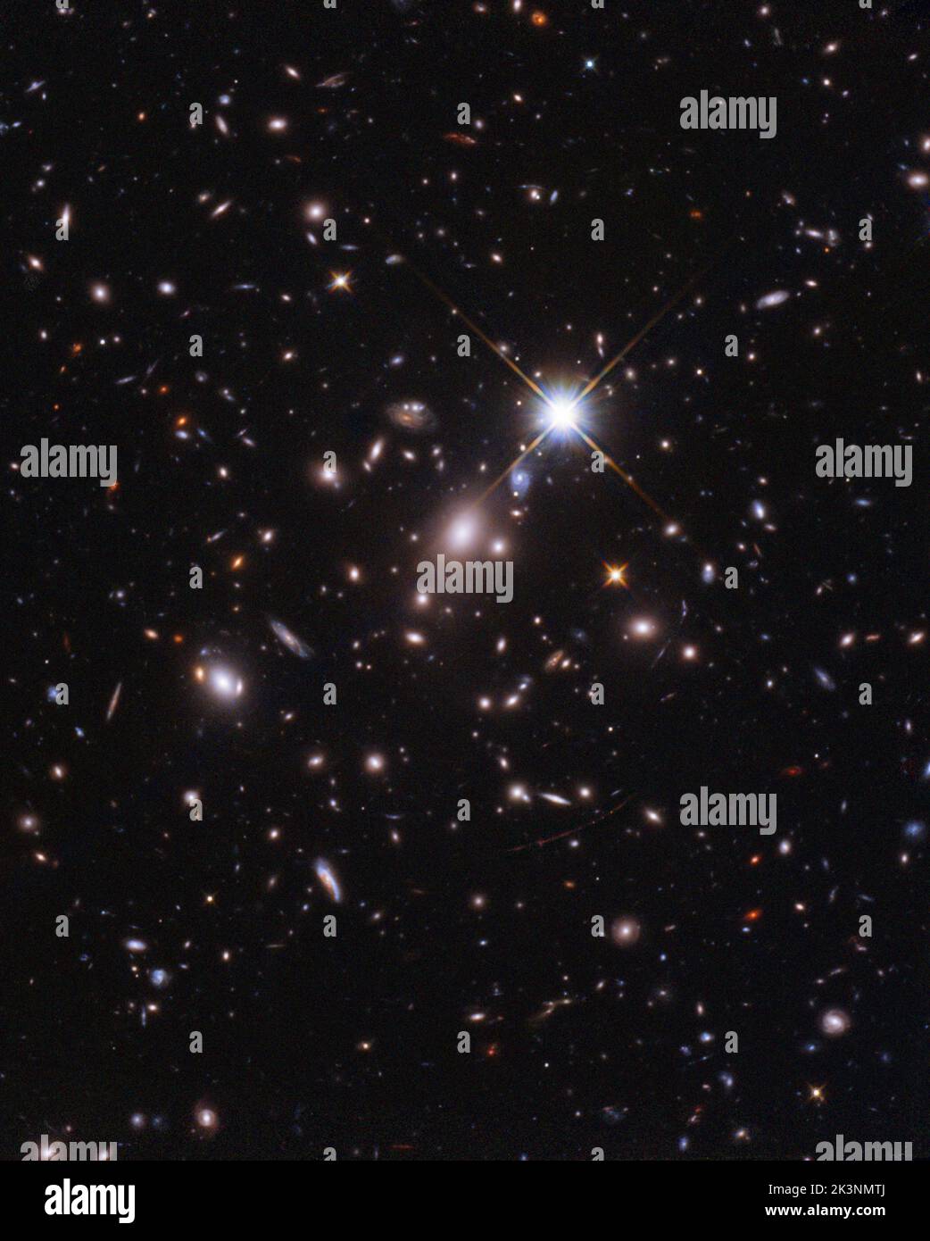 Sunrise Arc galaxy and lensed star Earendel, HST image Stock Photo - Alamy