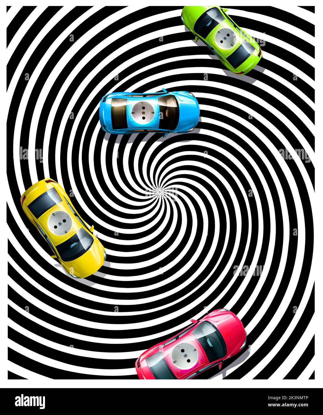 Electric cars, conceptual illustration Stock Photo - Alamy