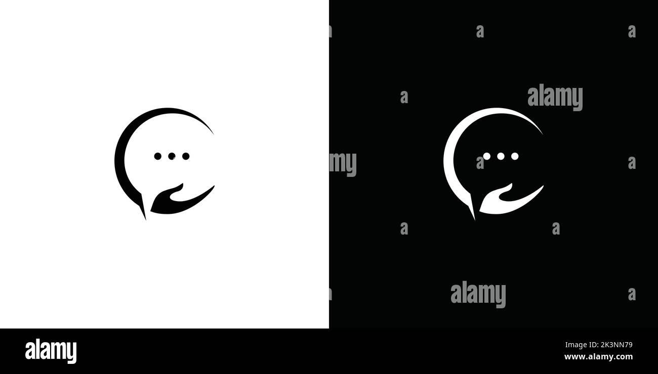 A creative logo of a circle with a hand detail and ellipsis Stock ...