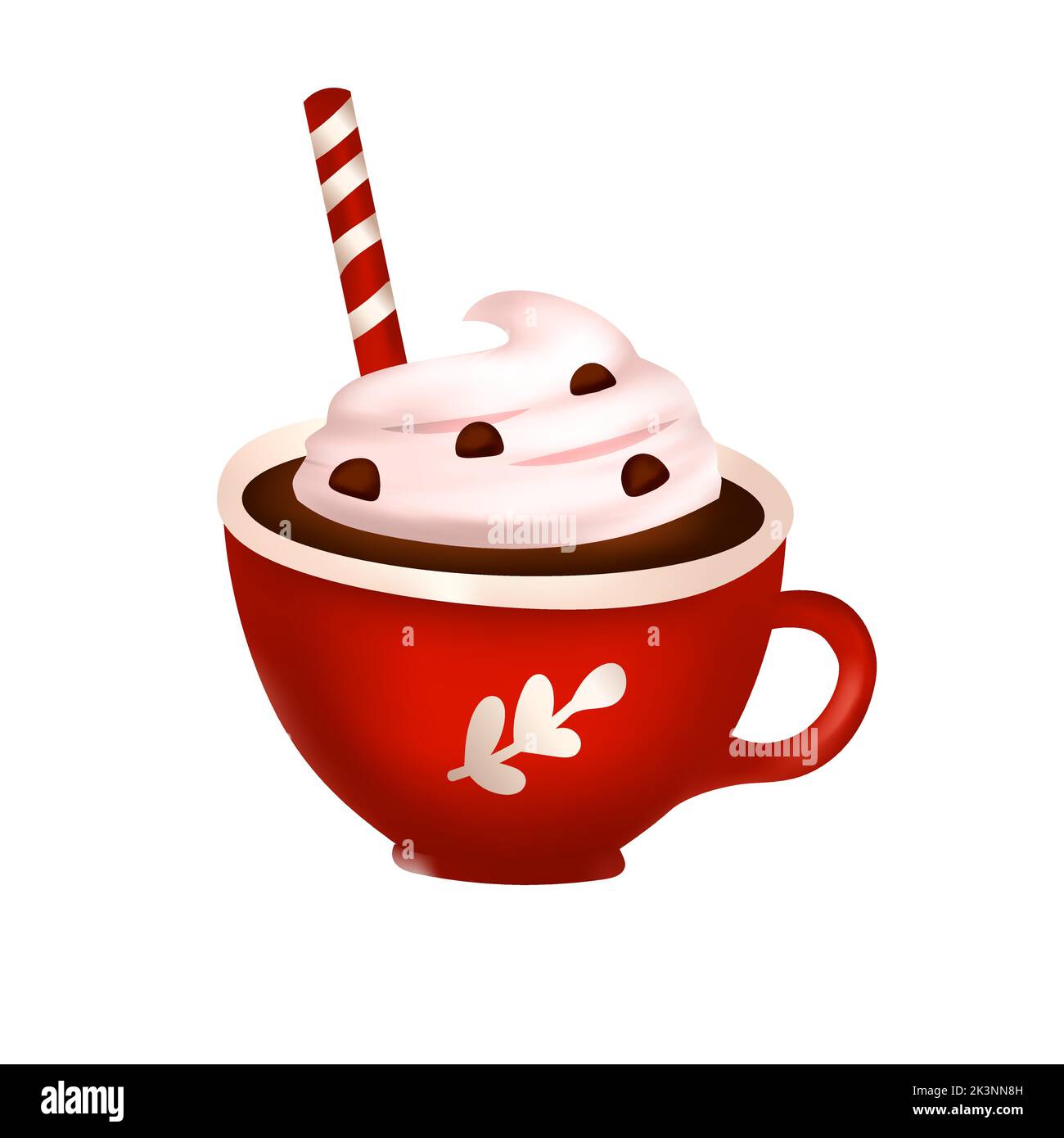 Christmas drink cream 3d vector, cocoa cup dessert chocolate art ...