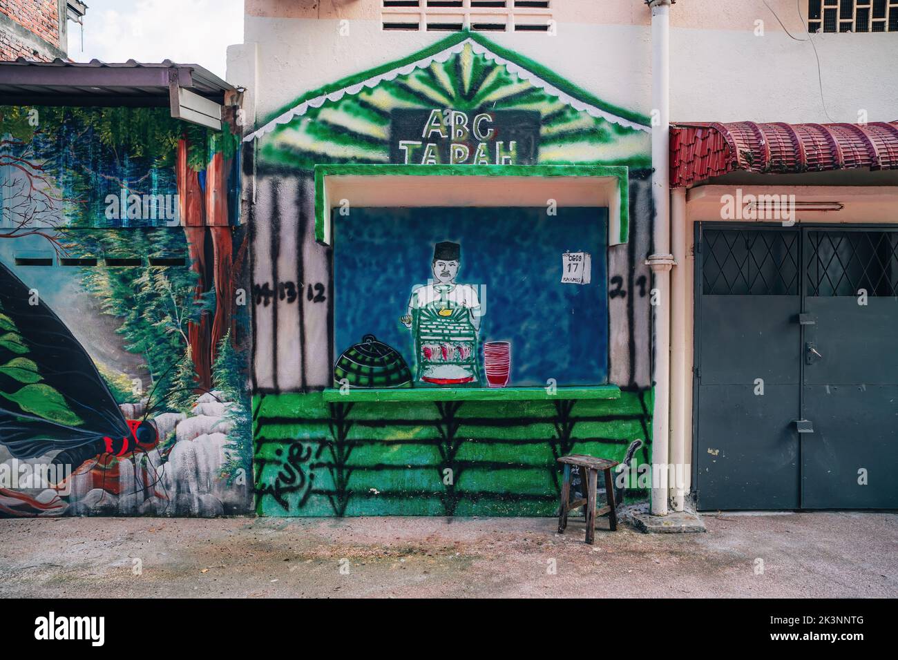Perak, Malaysia - Aug 12, 2022 : Wall art mural at the Old town of ...