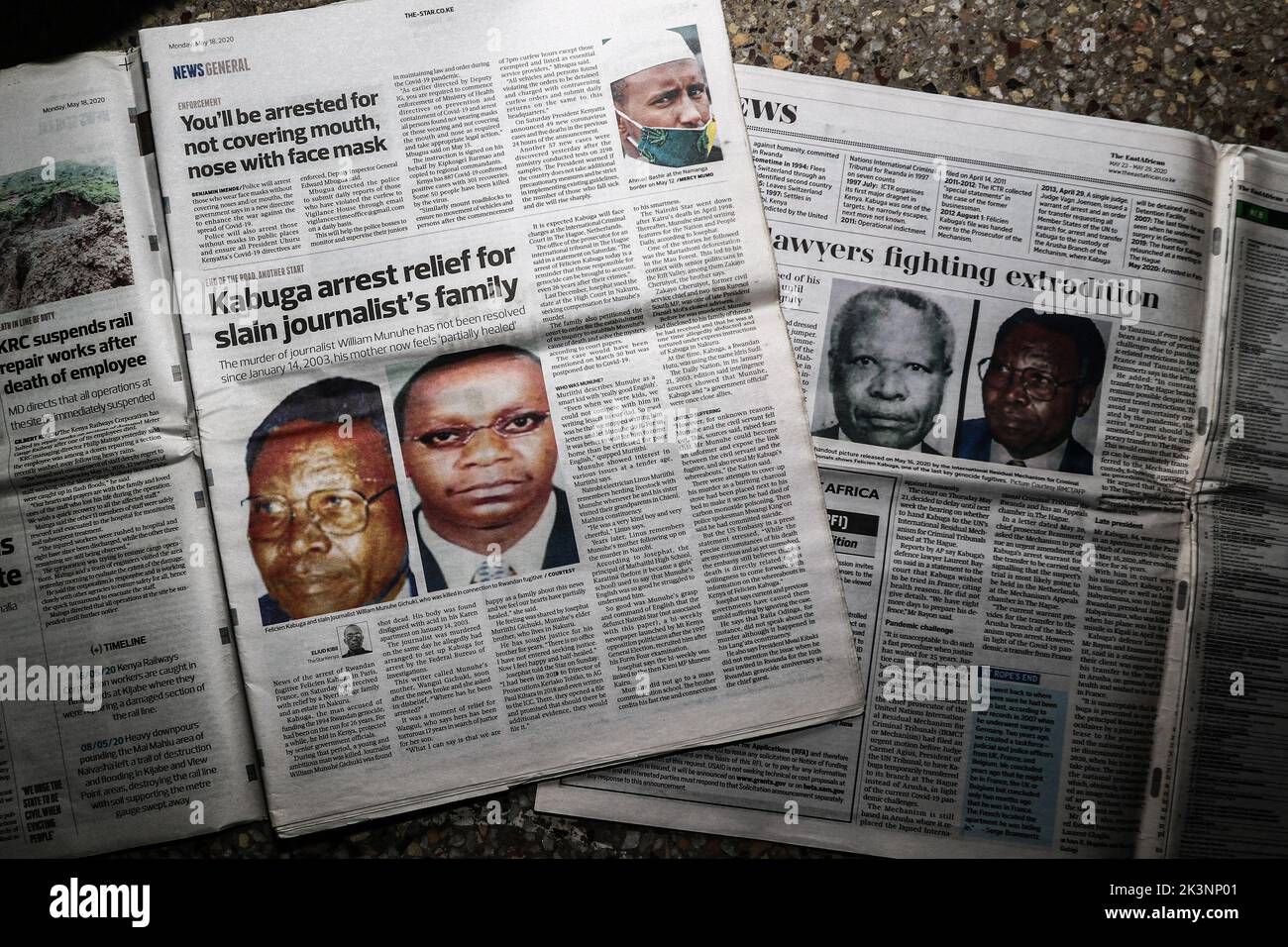 Nakuru, Kenya, 27/09/2022, A View of old Kenyan newspapers that covered ...