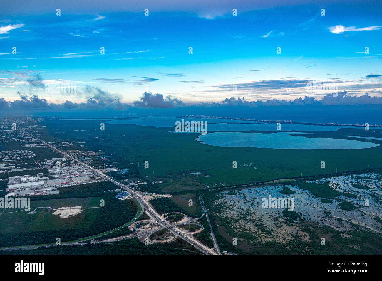 Cancun view from a plane at afternoon Stock Photo - Alamy