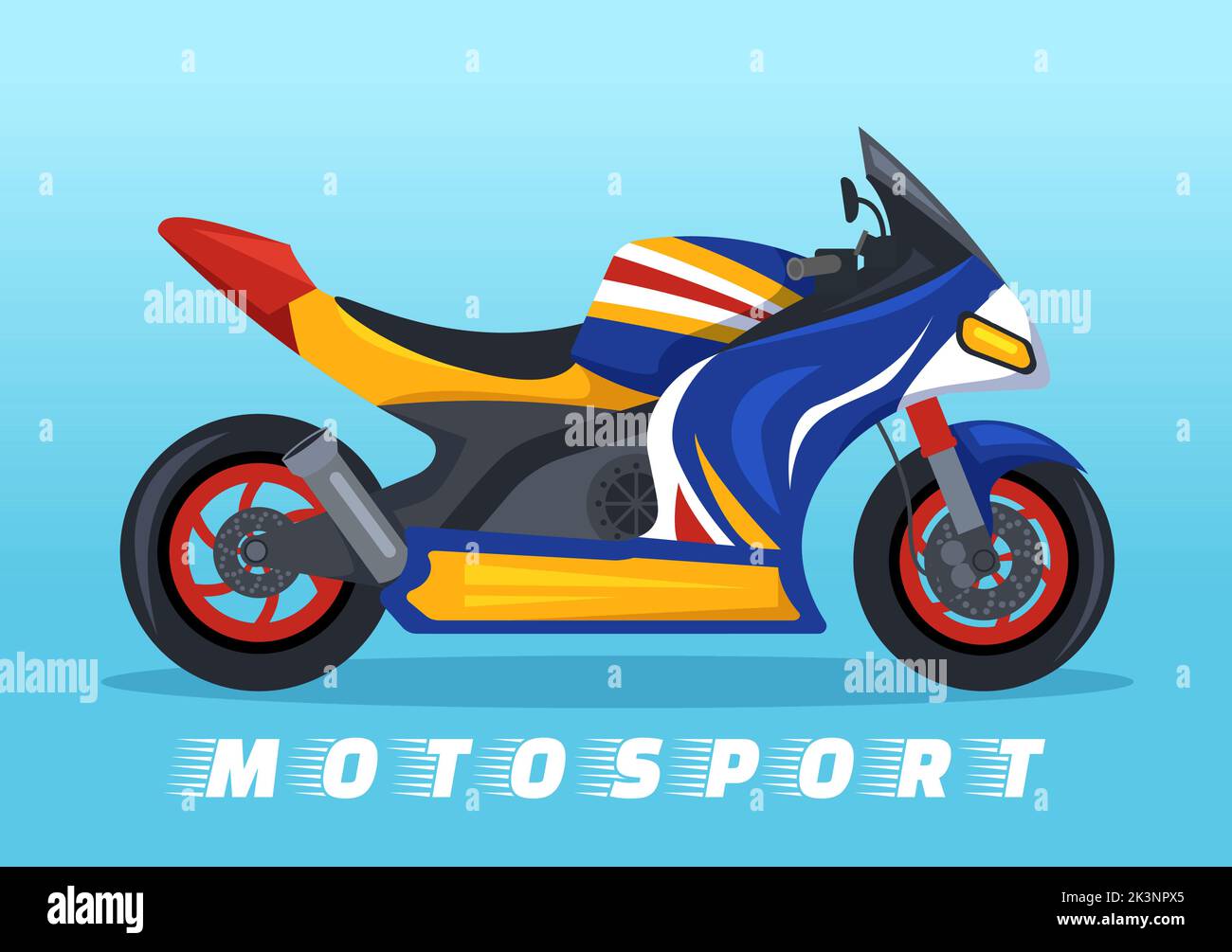 Racing Motosport Speed Bike Template Hand Drawn Cartoon Flat ...