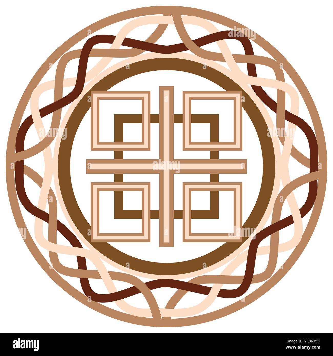 Makosh, a Slavic symbol decorated with an ornament in a wreath of ...