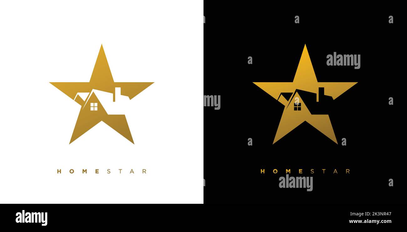 A creative design of a Homestar logo on a white and black background ...