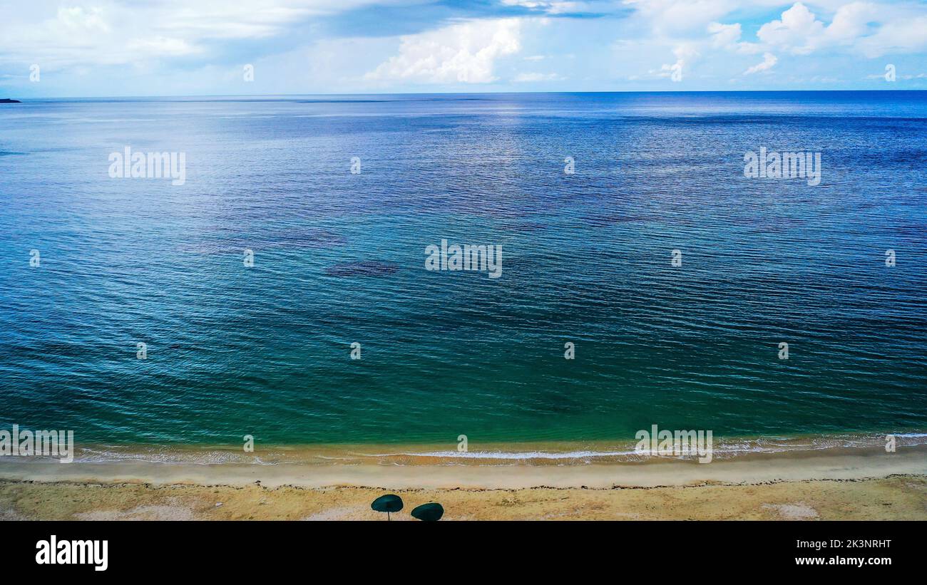 An aerial view of the Destenika beach in Greece, Halkidiki Stock Photo ...