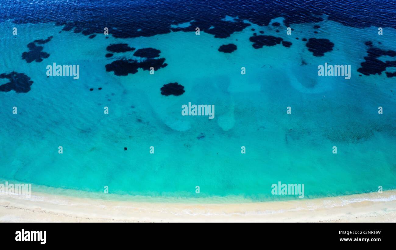 An aerial view of the Destenika beach in Greece, Halkidiki Stock Photo ...