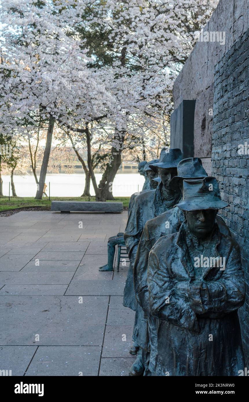 The FDR memorial in Washington DC during the Cherry Blossom Festival ...