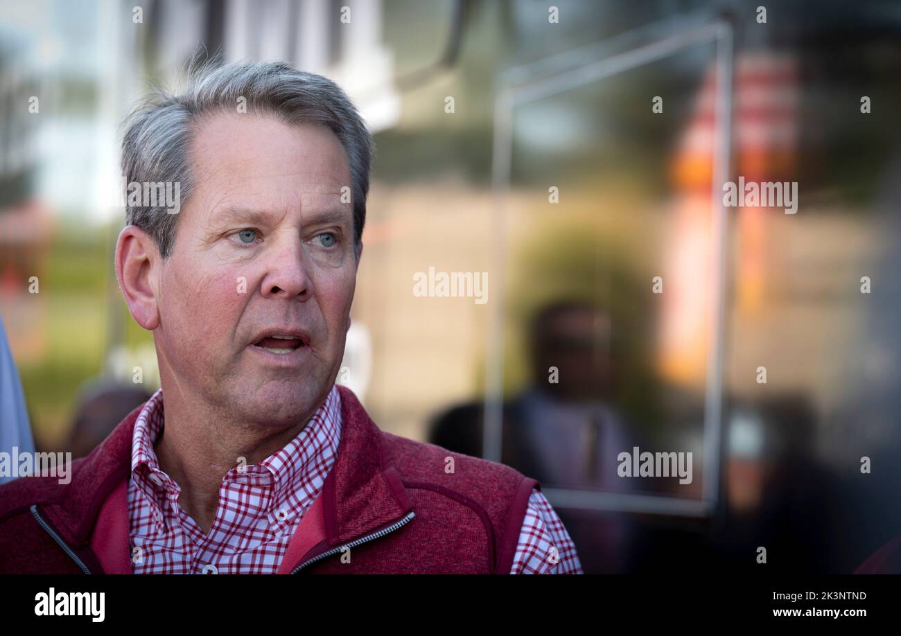 Alpharetta, Georgia, USA. 27th Sep, 2022. Republican Georgia Gov. Brian ...