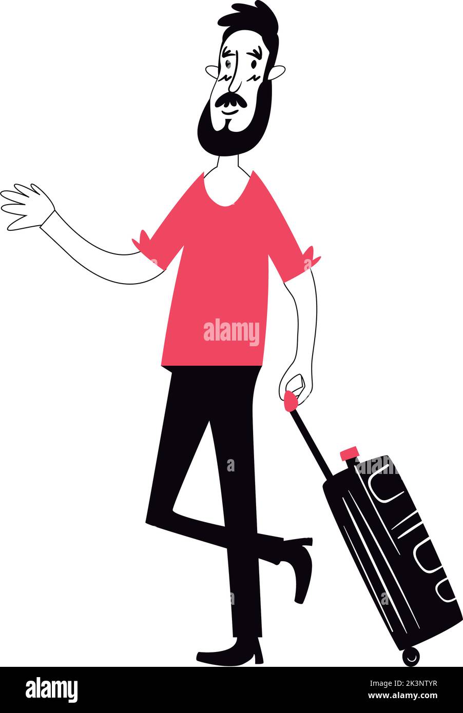 flat man with a suitcase Stock Vector Image & Art - Alamy