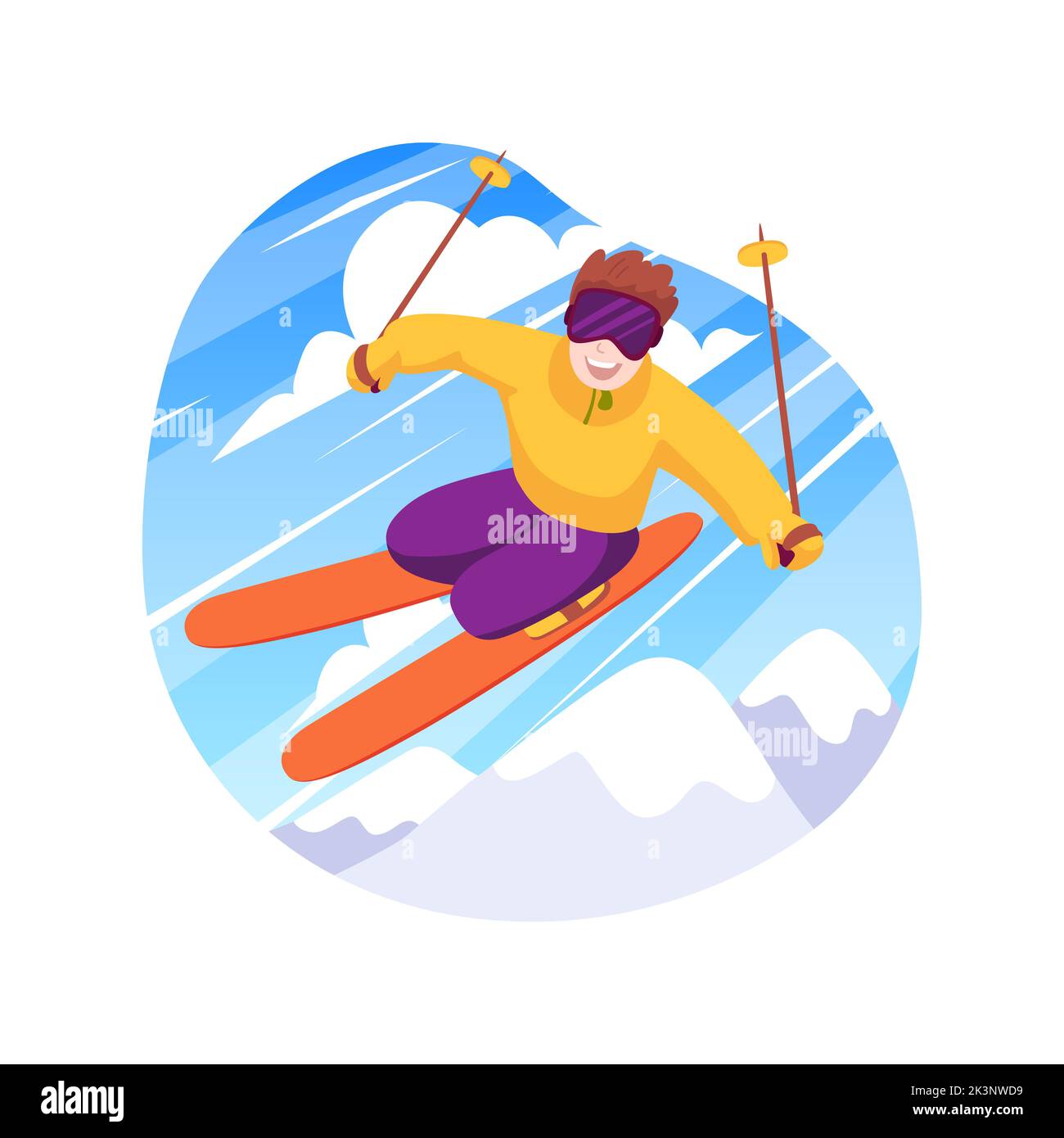 Extreme skiing isolated cartoon vector illustration Stock Vector Image ...