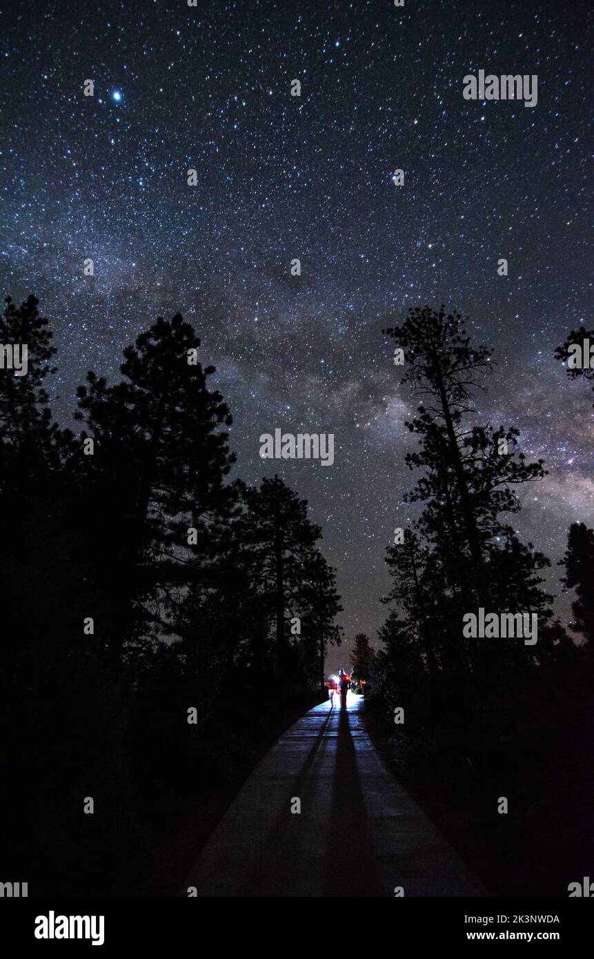 The Milky Way and the night sky as seen from the dark skies of Bryce ...